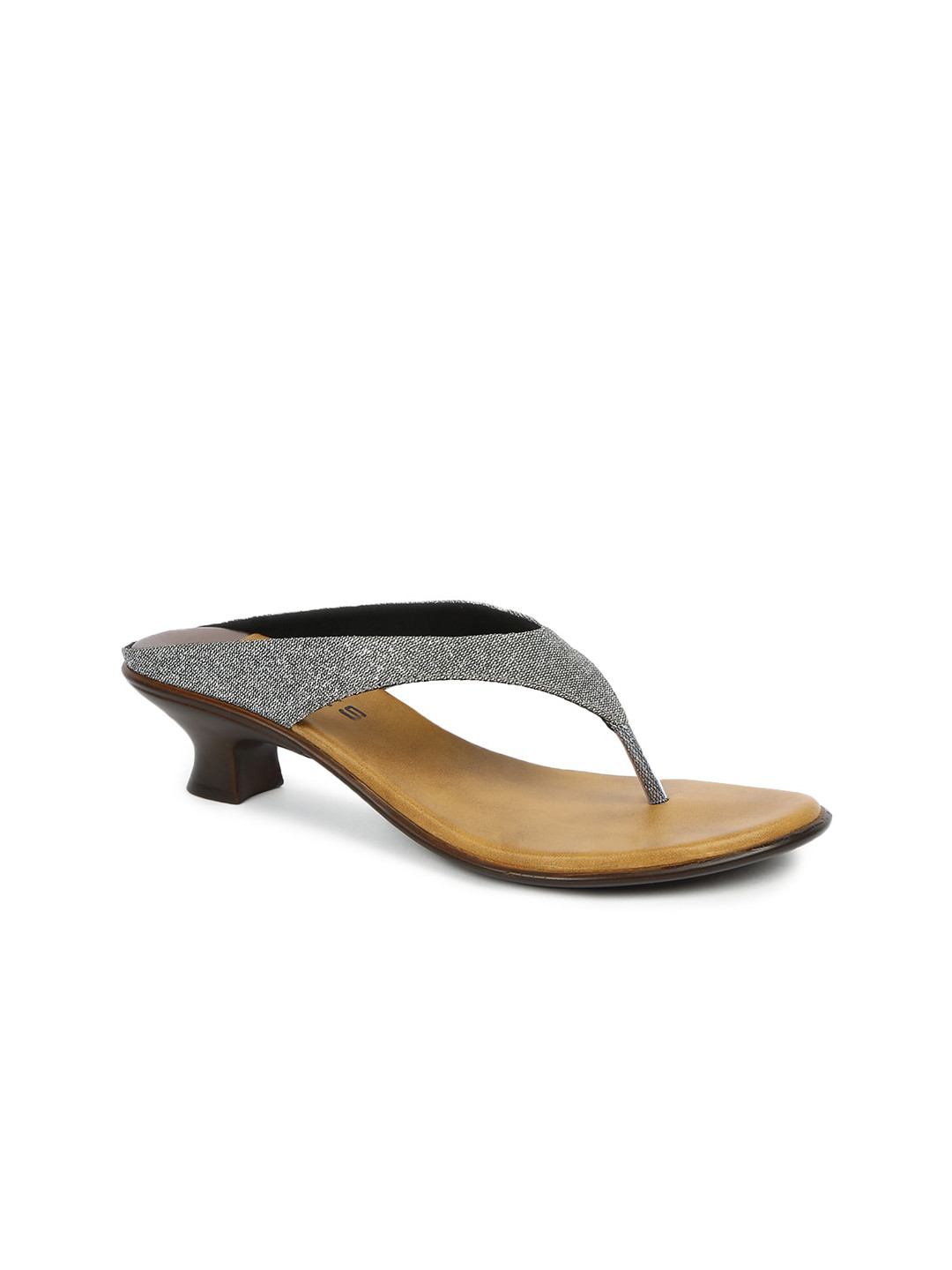 Buy SOLES Gunmetal Toned Textured Kitten Heels - Heels for Women ...