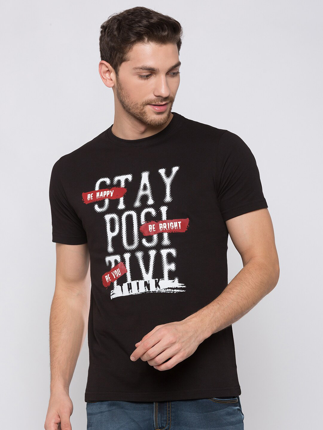 Buy Status Quo Men Black & White Typography Printed T Shirt - Tshirts ...