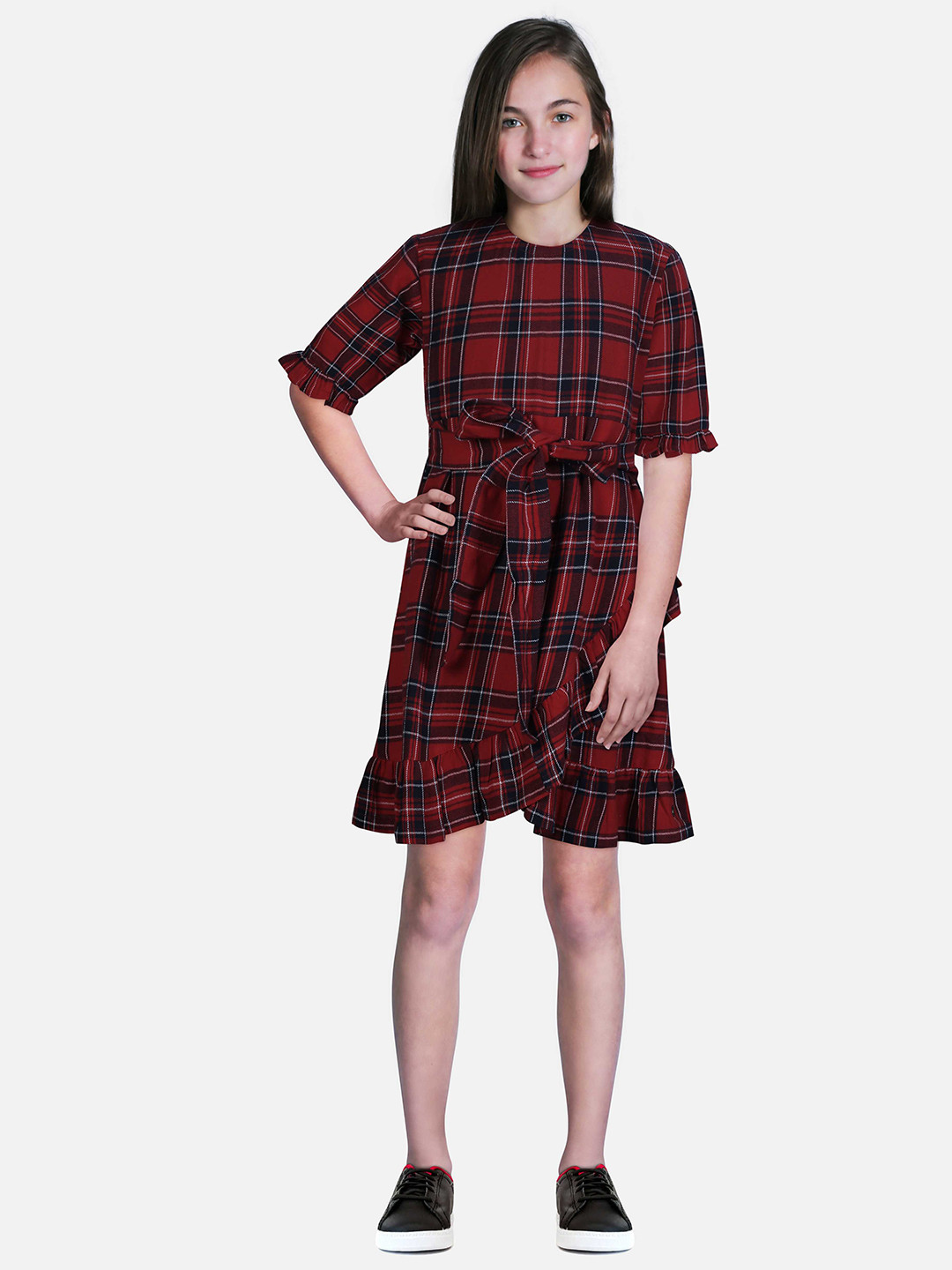 Buy Gini And Jony Red Checked Dress - Dresses for Girls 19420252 | Myntra