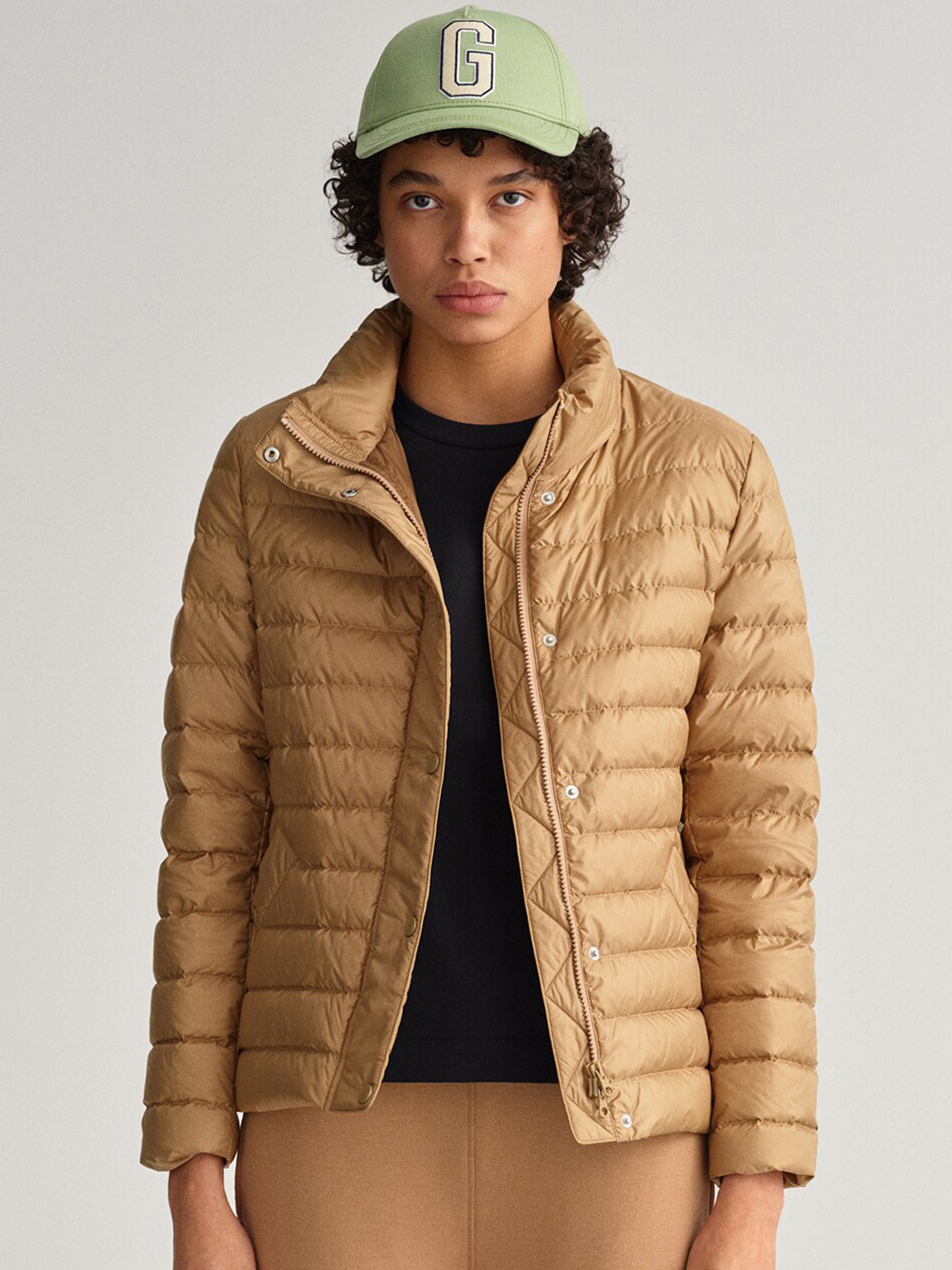 Buy GANT Women Khaki Longline Puffer Jacket - Jackets for Women ...