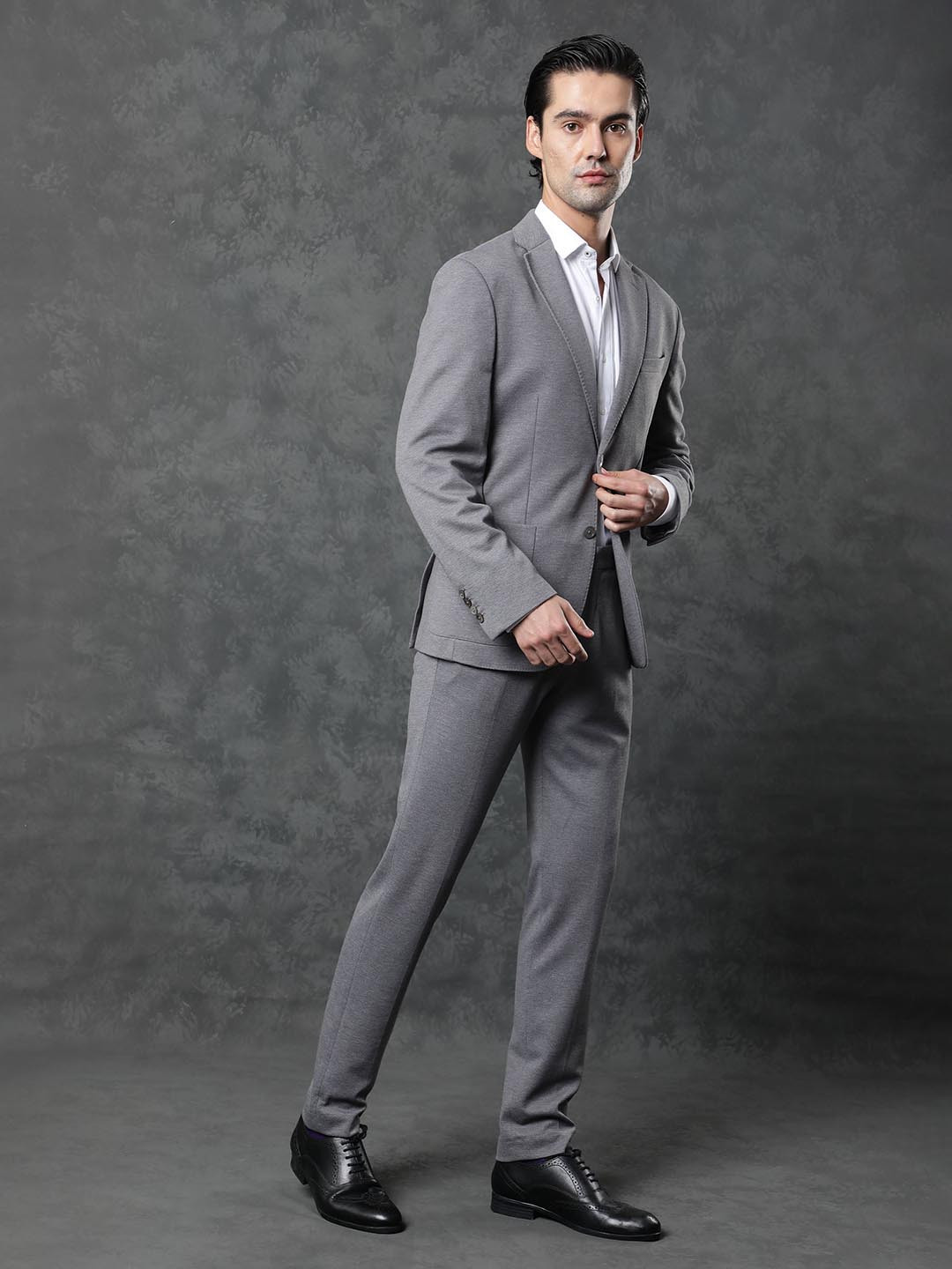 Buy RARE RABBIT Men Grey Solid Single Breasted Slim Fit Formal Blazer ...