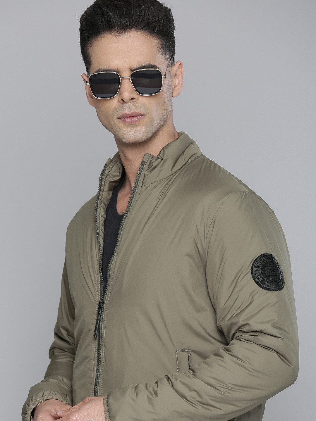 Buy Flying Machine Men Olive Green Bomber Jacket - Jackets for Men ...