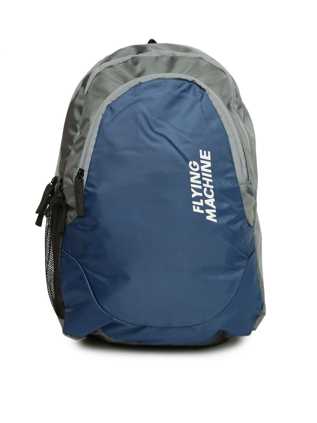 Buy Flying Machine Men Blue & Grey Colourblocked Backpack - Backpacks ...