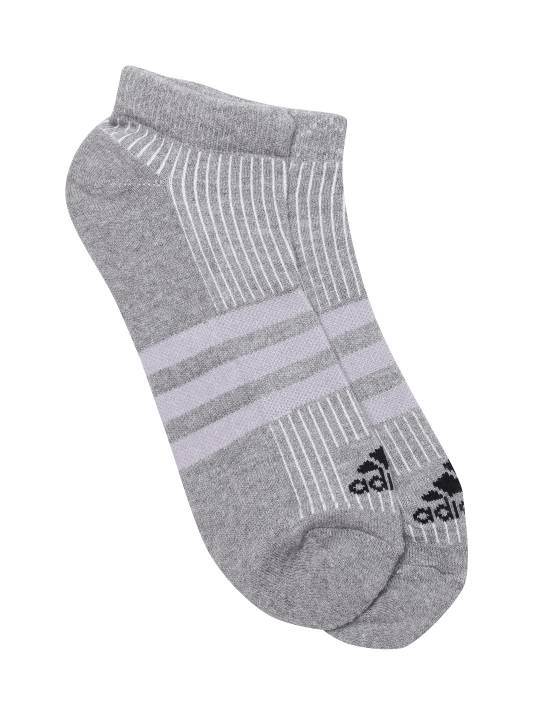 Buy ADIDAS Unisex Grey Melange 3S PER N S HC Striped Ankle Length Socks ...