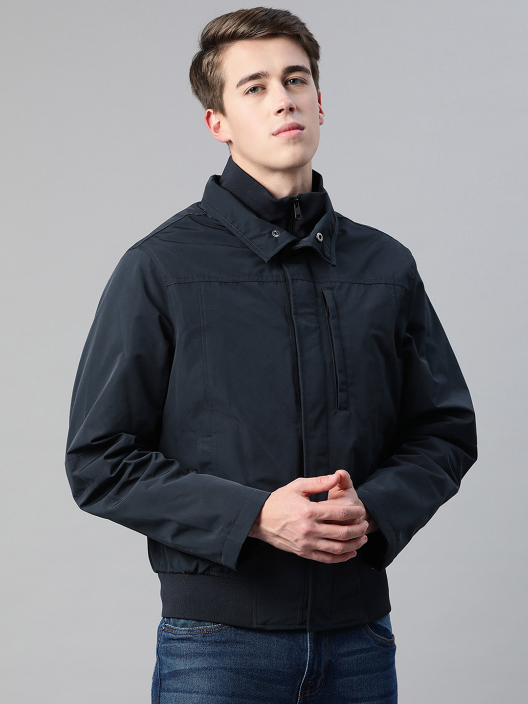 Buy Marks & Spencer Double Collar Fleece Lined Bomber Jacket - Jackets ...