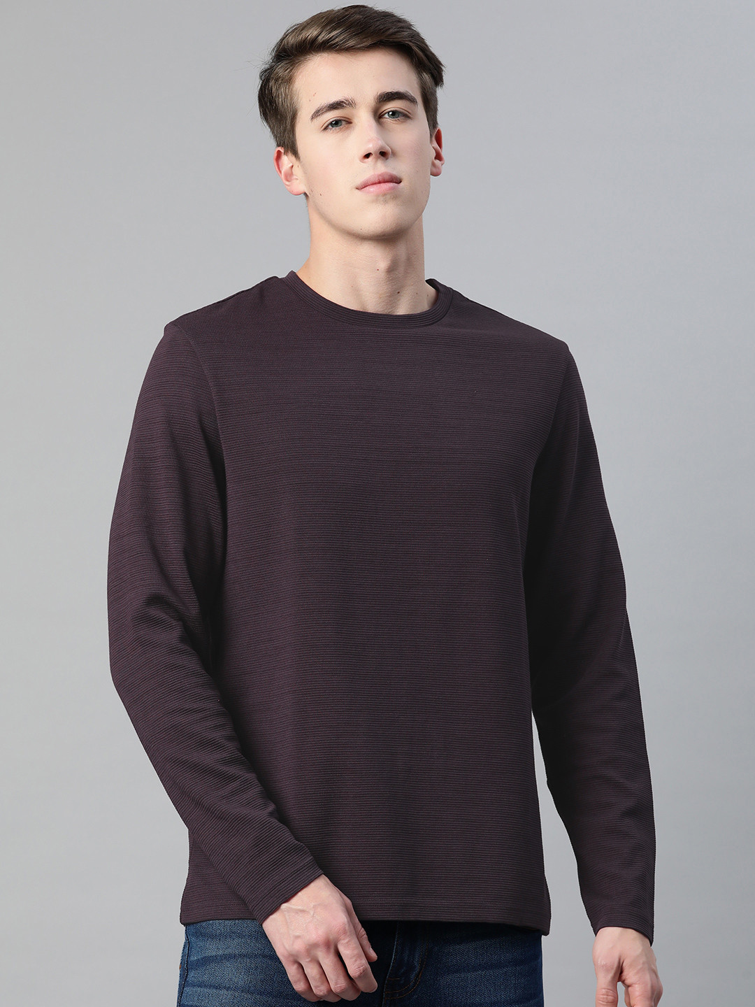 Buy Marks & Spencer Textured Round Neck Sweatshirt - Sweatshirts for ...
