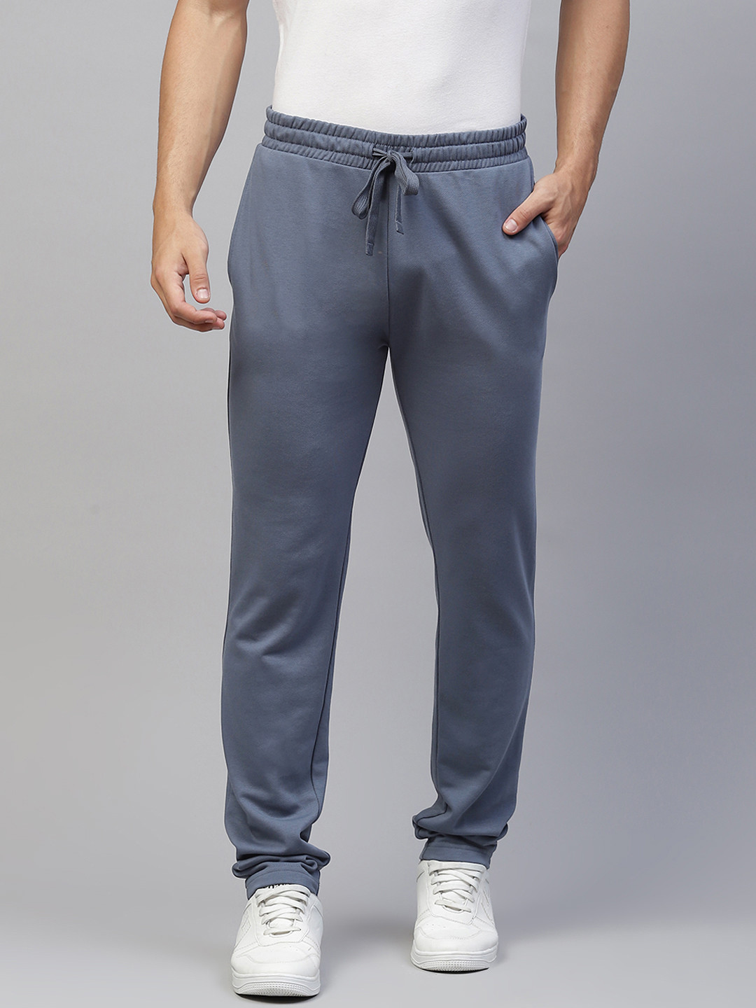 Buy Marks & Spencer Men Blue Solid Trackpants - Track Pants for Men ...