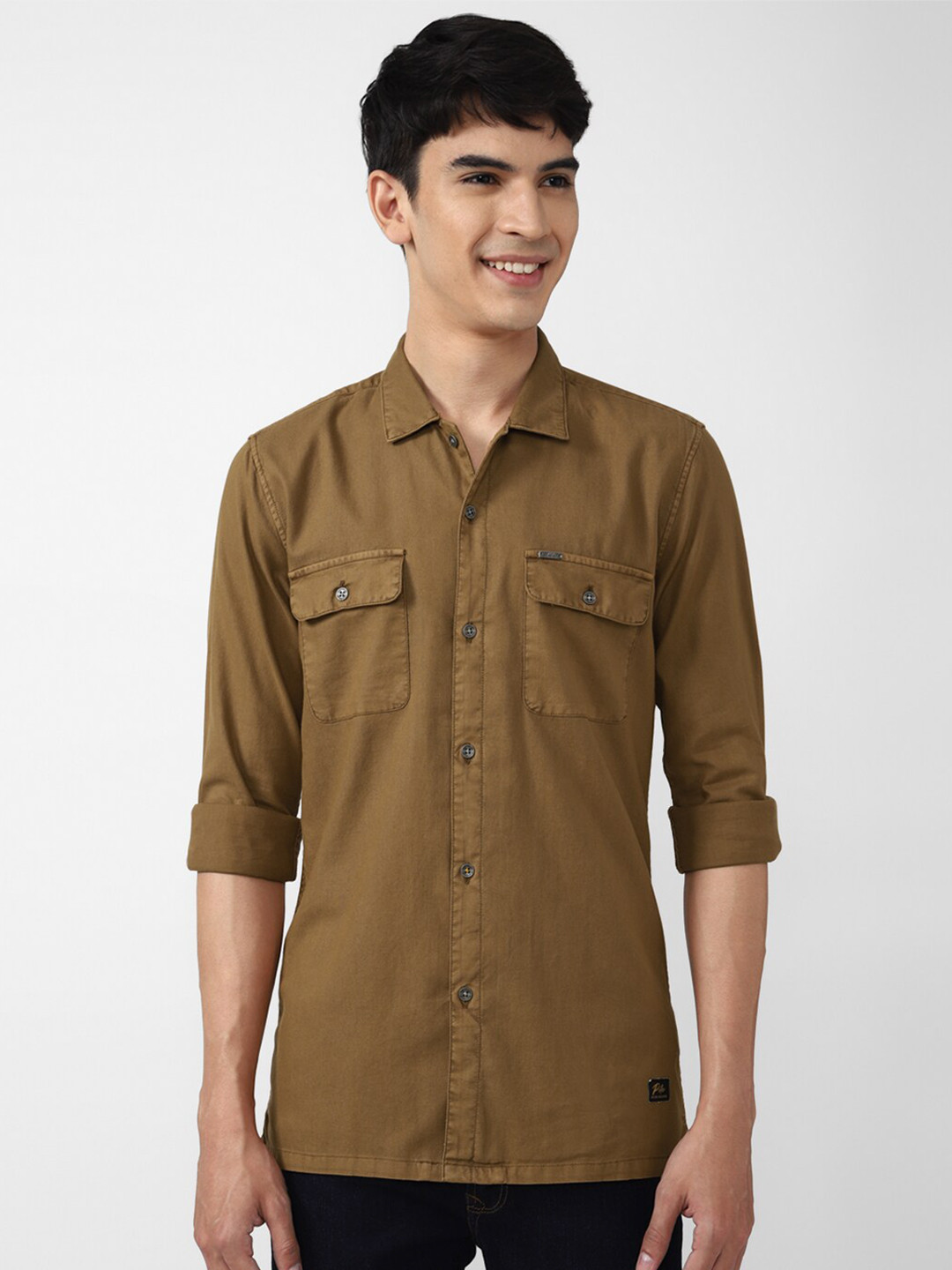 Buy Peter England Casuals Men Brown Slim Fit Casual Shirt - Shirts for ...