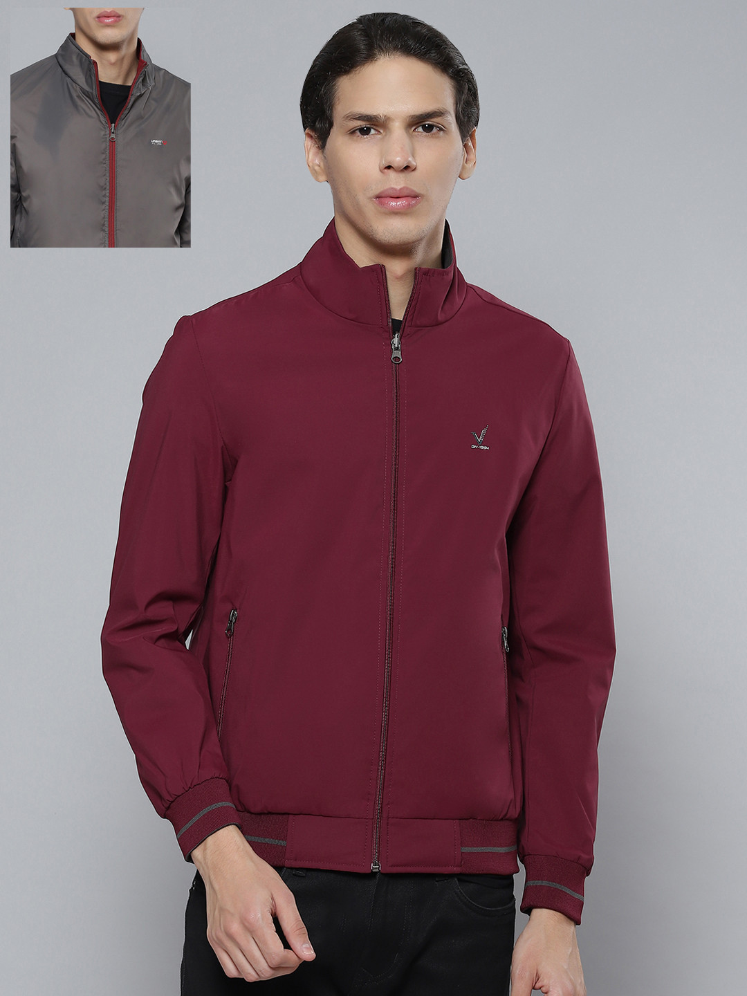 Buy Fort Collins Men Maroon Reversible Bomber Jacket - Jackets for Men ...