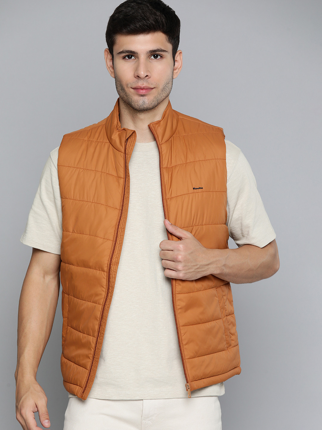 Buy Fort Collins Men Mustard Yellow Solid Padded Jacket - Jackets for ...