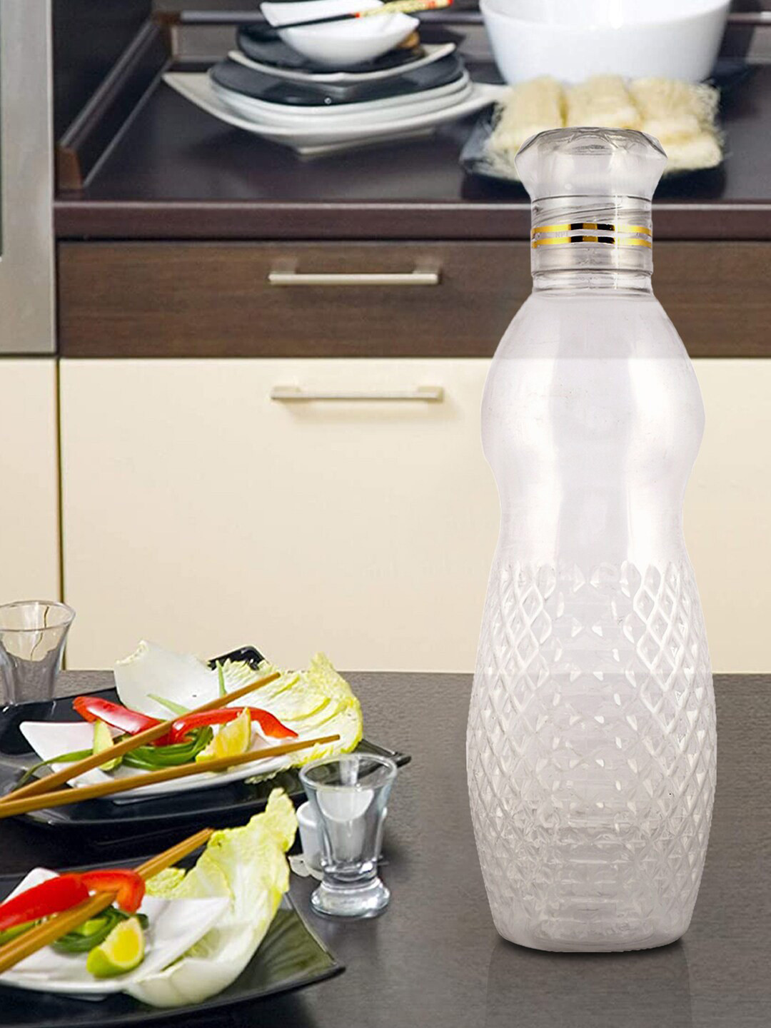 Buy Kuber Industries Transparent Set Of 3 Textured Water Bottle - Water ...