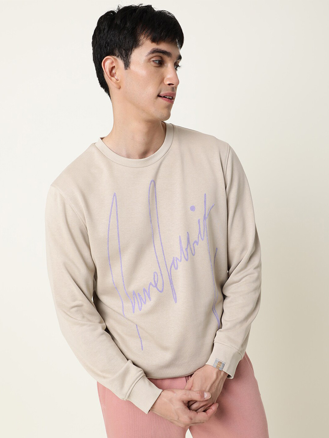 Buy RARE RABBIT Men Beige Printed Sweatshirt - Sweatshirts for Men ...