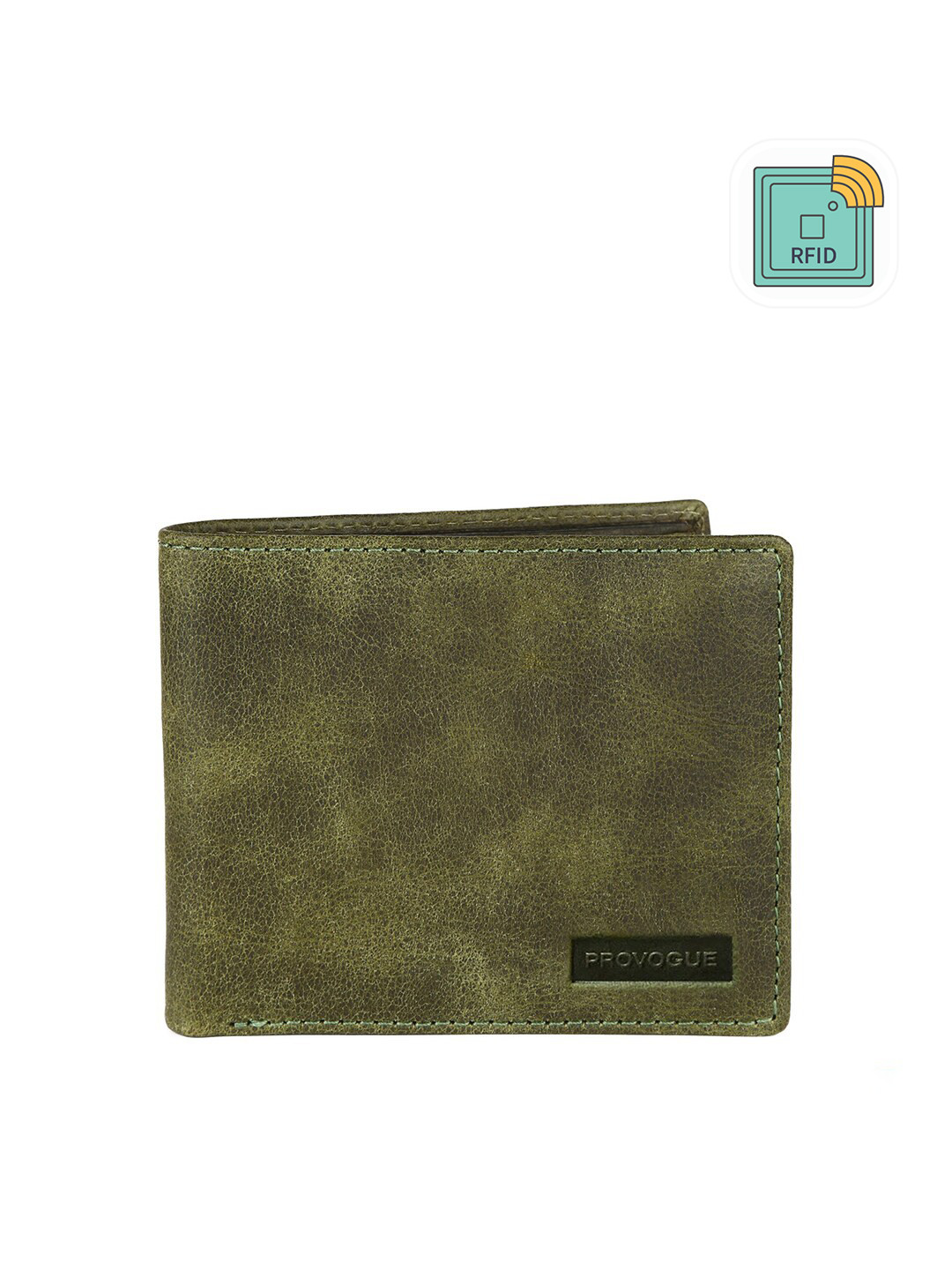 Buy Provogue Men Green Textured Leather Two Fold Wallet - Wallets for ...