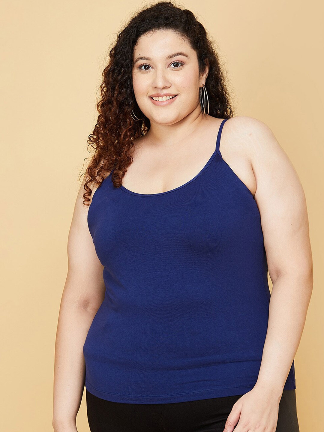 Buy Max Women Plus Size Navy Blue Solid Cotton Camisole Camisoles For Women 19449156 Myntra