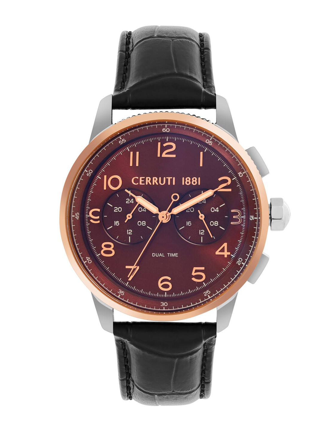 Buy Cerruti 1881 Men Red Dial & Black Leather Straps Analogue Watch ...