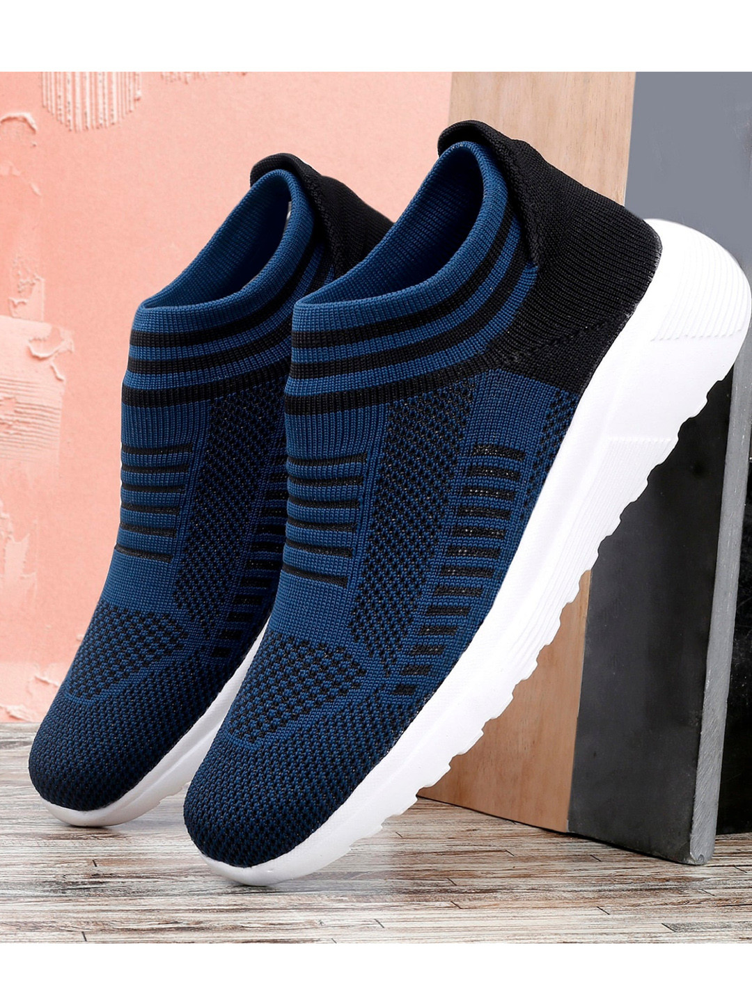 Buy T Rock Men Blue Woven Design Slip On Sneakers - Casual Shoes for ...