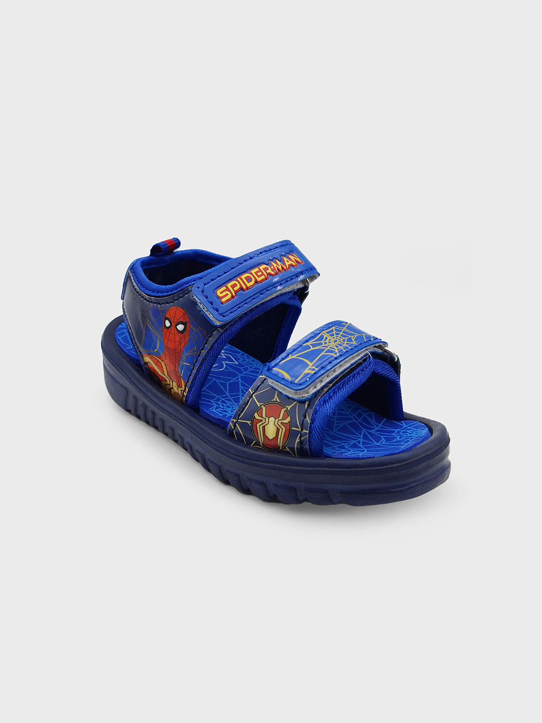 Buy Kids Ville Boys Spiderman Navy Blue & Yellow Comfort Sandals ...