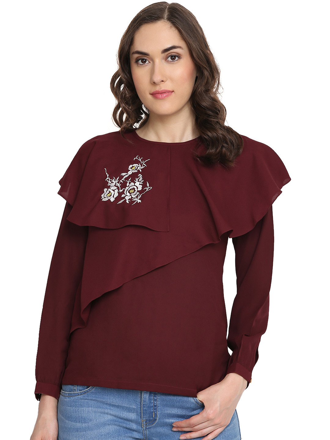 Buy PlusS Women Maroon Solid Layered Top - Tops for Women 1945383 | Myntra