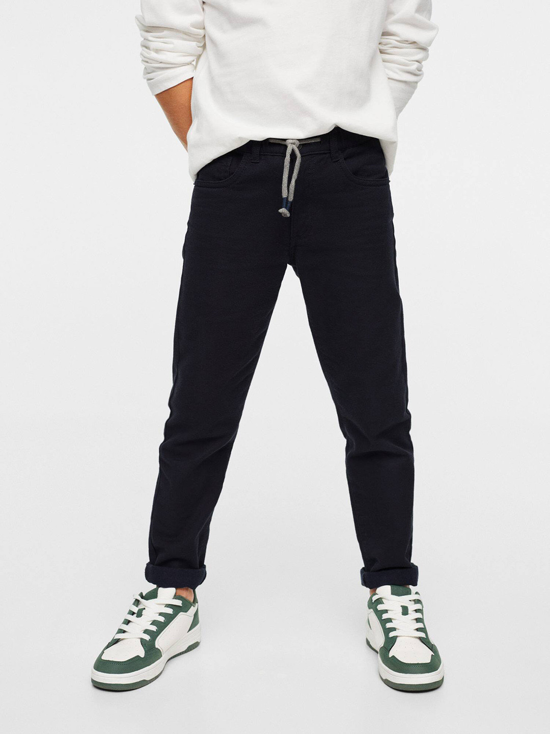 Buy Mango Kids Boys Black Pure Cotton Sustainable Jeans - Jeans for ...