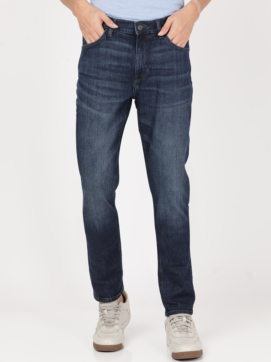 Buy Lee Men Blue Bruce Skinny Fit Light Fade Stretchable Jeans - Jeans ...