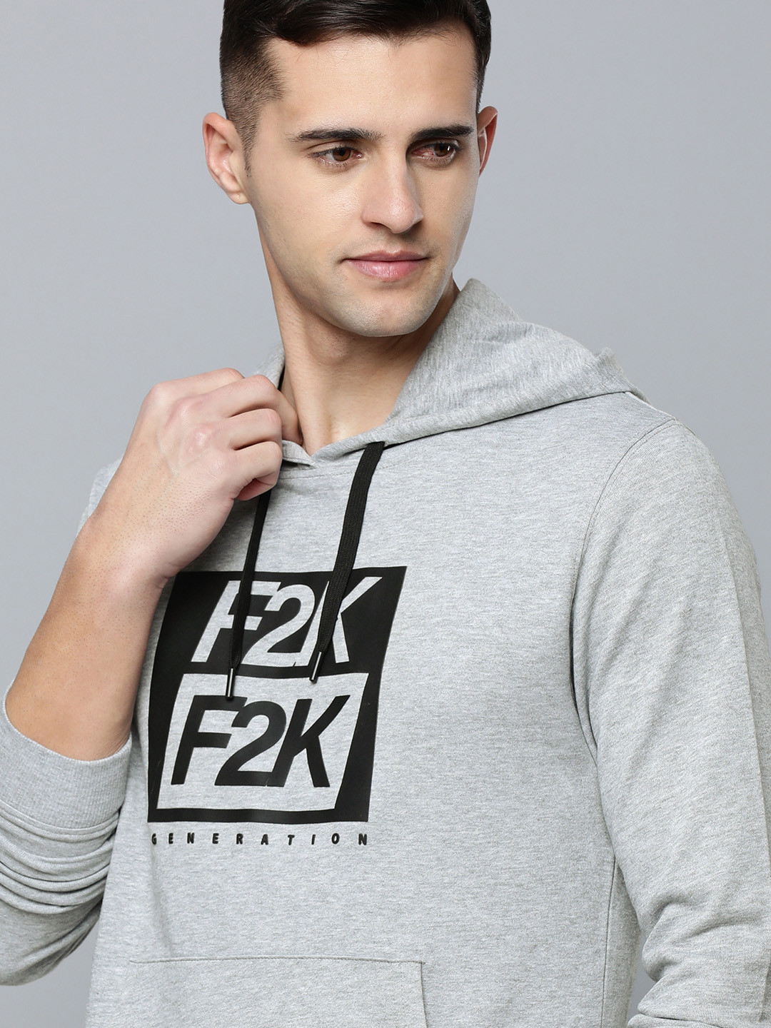 Buy Flying Machine Men Grey Printed Hooded Sweatshirt - Sweatshirts for ...