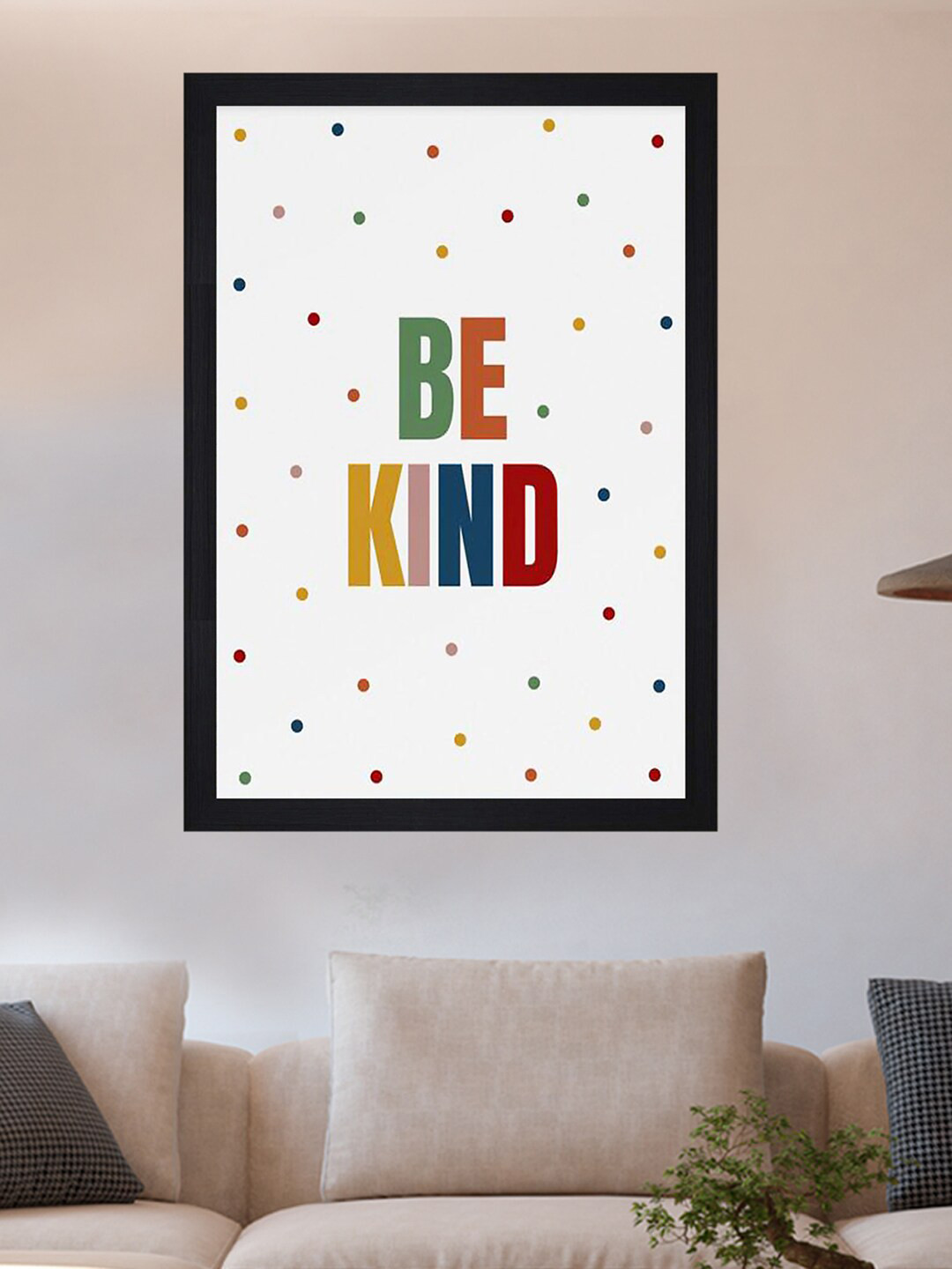 Buy Gallery99 White Be Kind Art Printed Framed Wall Art - Wall Art for ...