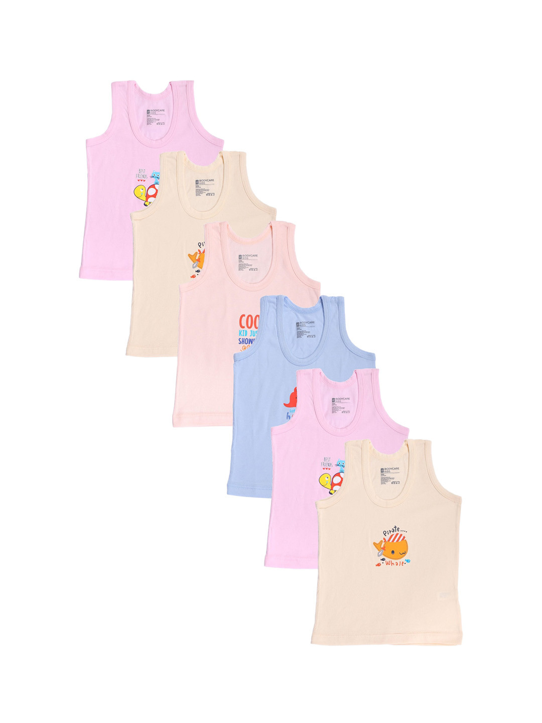 Buy Bodycare Kids Infant Boys Pack Of 6 Pure Cotton Innerwear Vests ...
