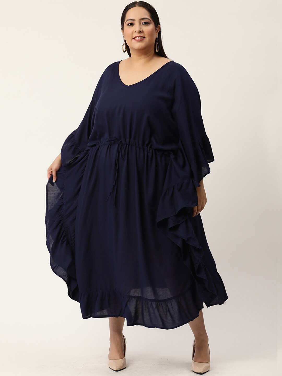 Buy TheRebelinme Plus Size Women Navy Blue Maxi Dress - Dresses for ...