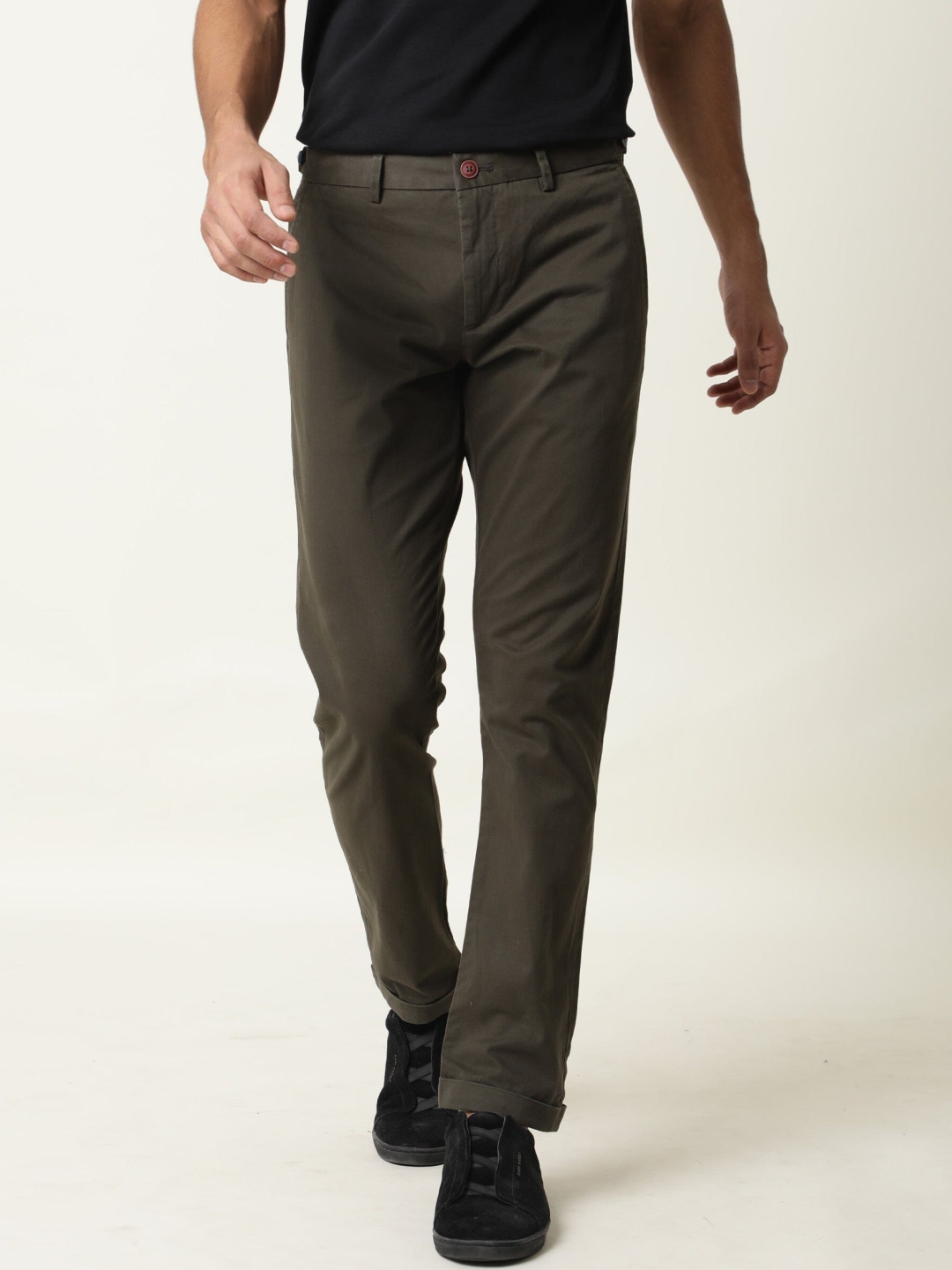 Buy RARE RABBIT Men Trews 22 Mid Rise Regular Fit Solid Trouser ...
