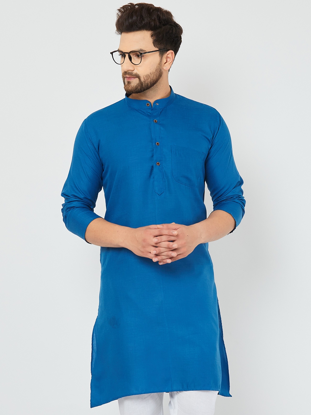 Buy Armaan Ethnic Men Blue Solid Straight Kurta Kurtas For Men 19465372 Myntra