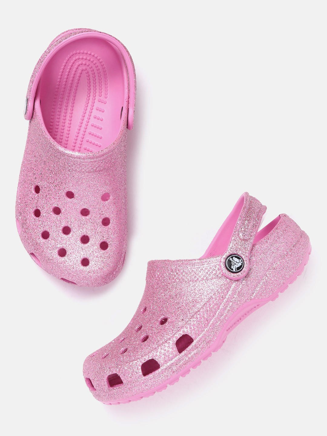 Buy Crocs Women Pink Shimmery Croslite Clogs - Flip Flops for Women ...