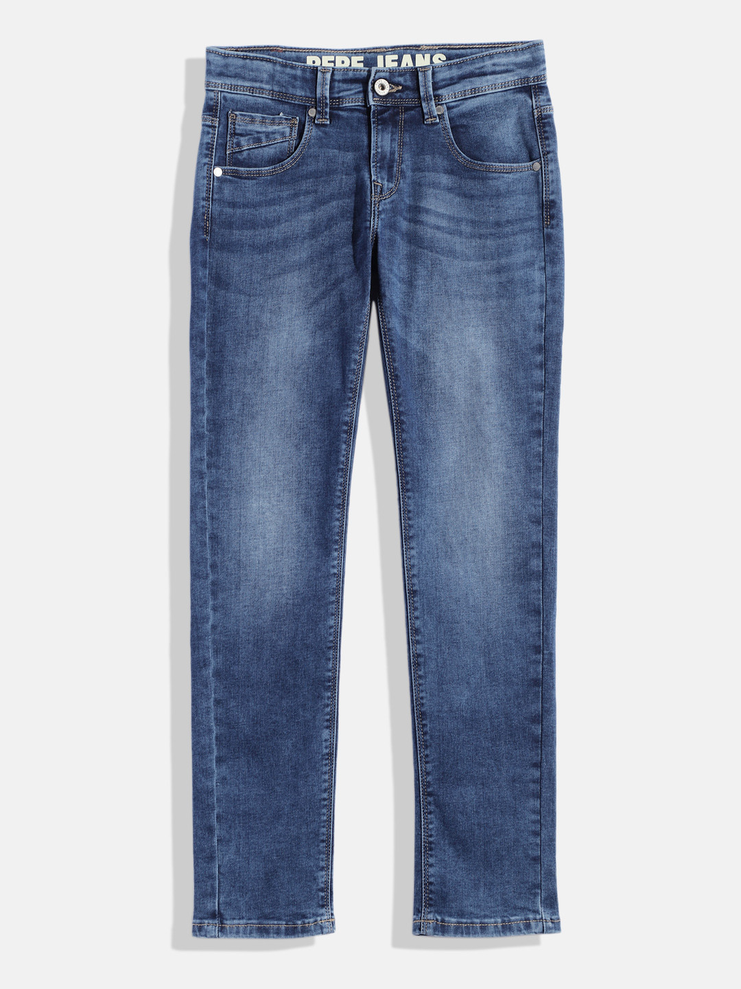 Buy Pepe Jeans Boys Rain Cashed Slim Fit Mid Rise Light Fade ...