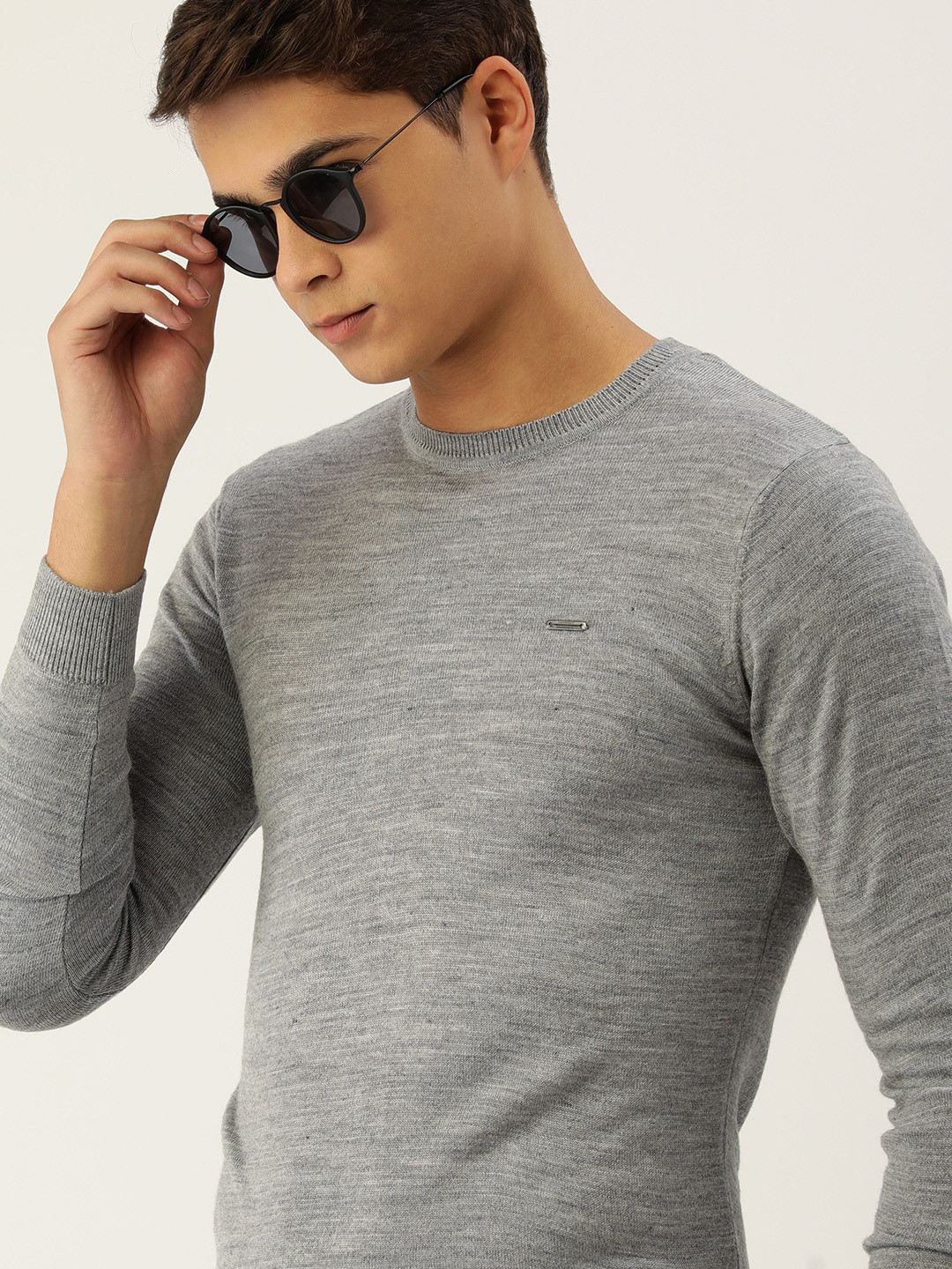 Buy PETER ENGLAND UNIVERSITY Men Grey Pullover - Sweaters for Men ...