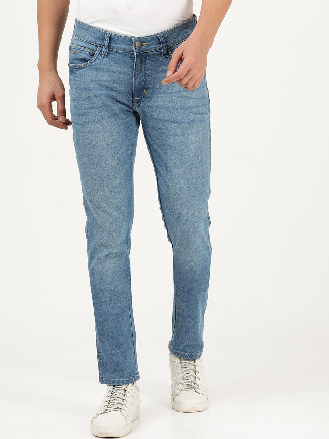 Buy Wrangler Men Blue Vegas Skinny Fit Low Rise Heavy Fade Stretchable ...