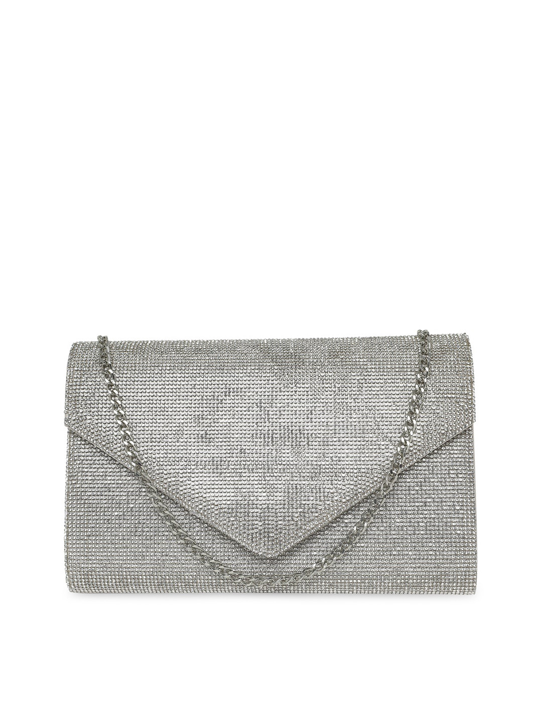 Buy ALDO Silver Toned Embellished Envelope Clutch - Clutches for Women ...