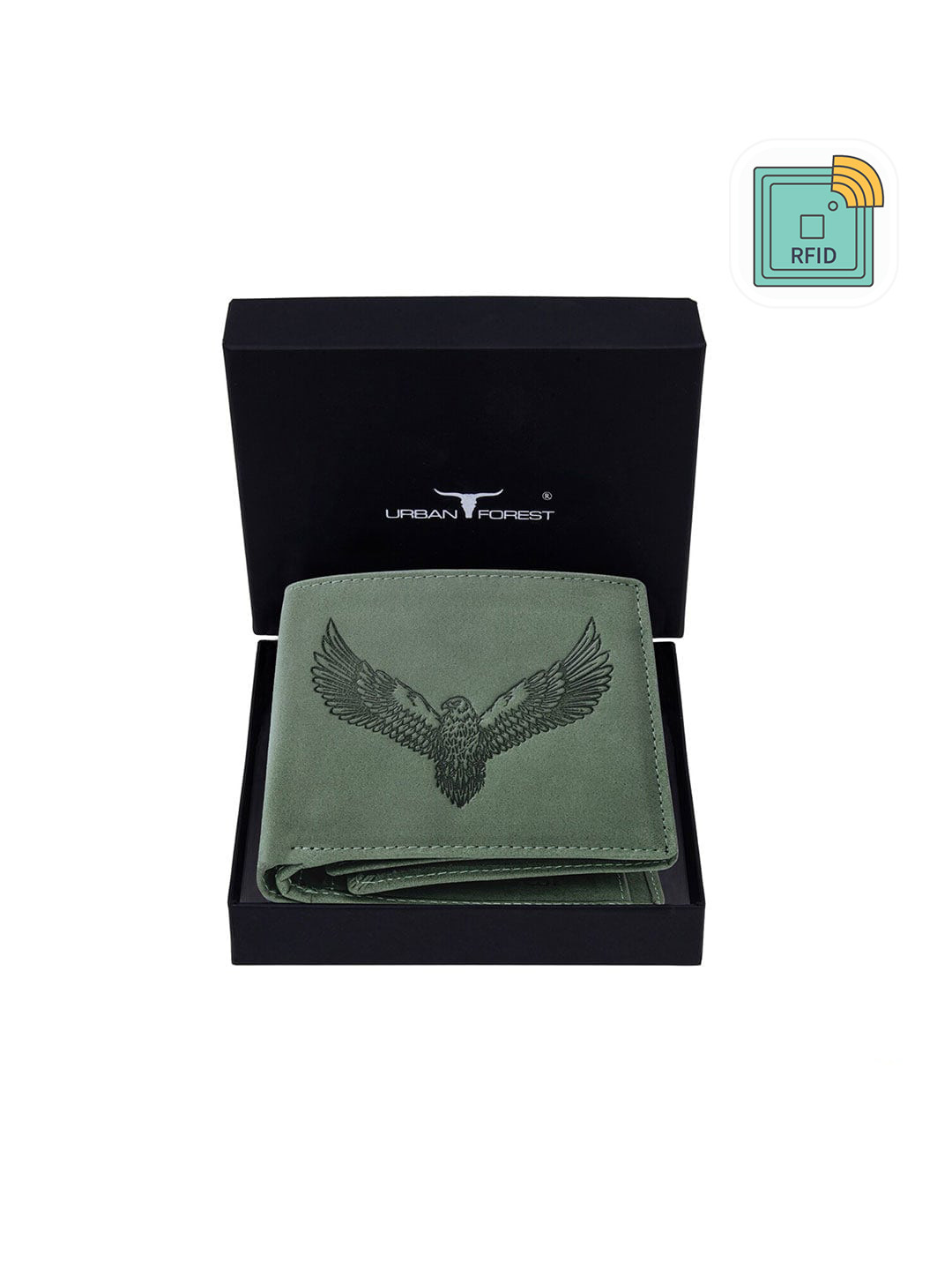 Buy URBAN FOREST Men Green Leather Two Fold Wallet - Wallets for Men ...