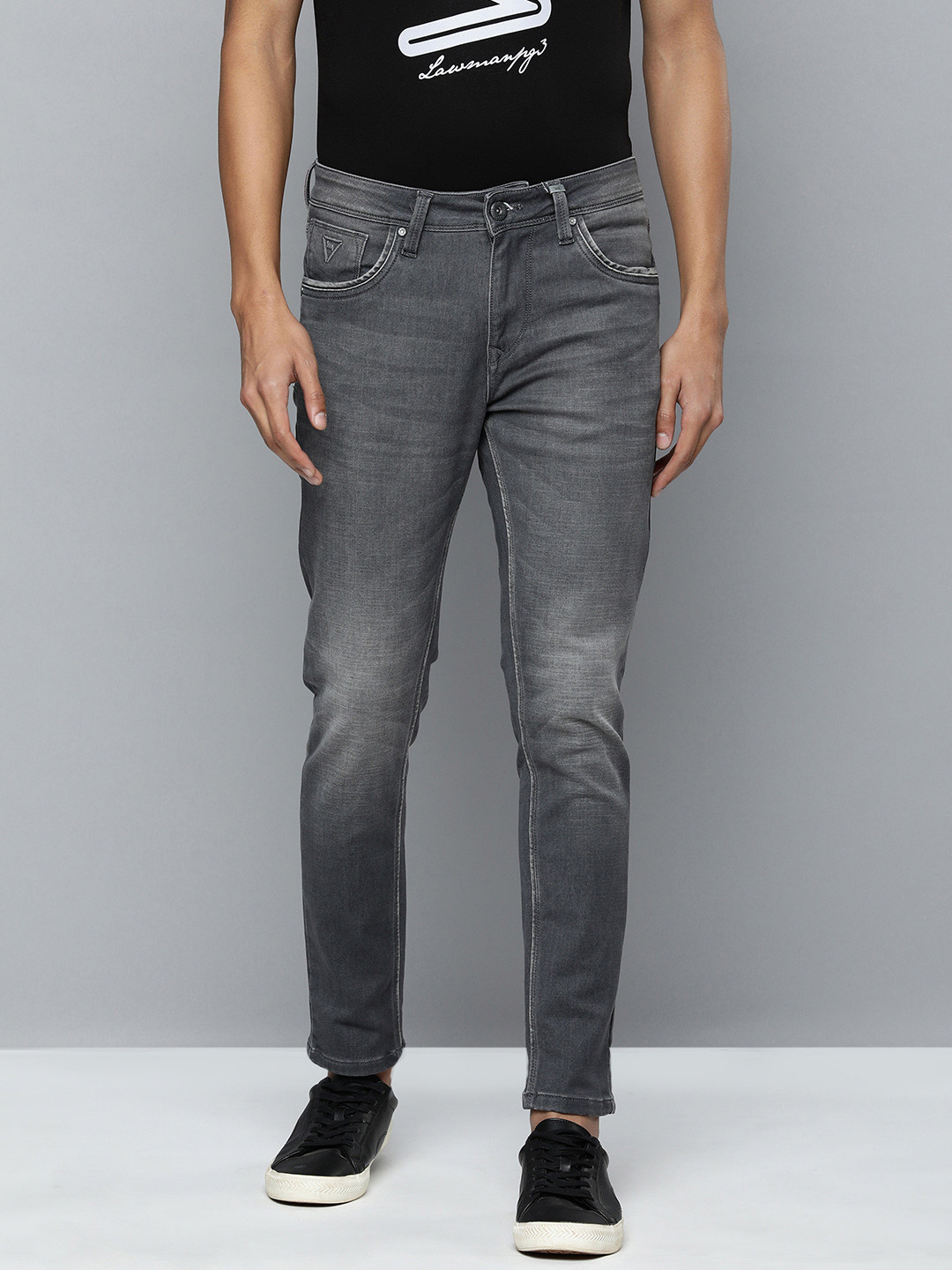 Buy Lawman Pg3 Men Grey Skinny Fit Light Fade Stretchable Jeans - Jeans ...