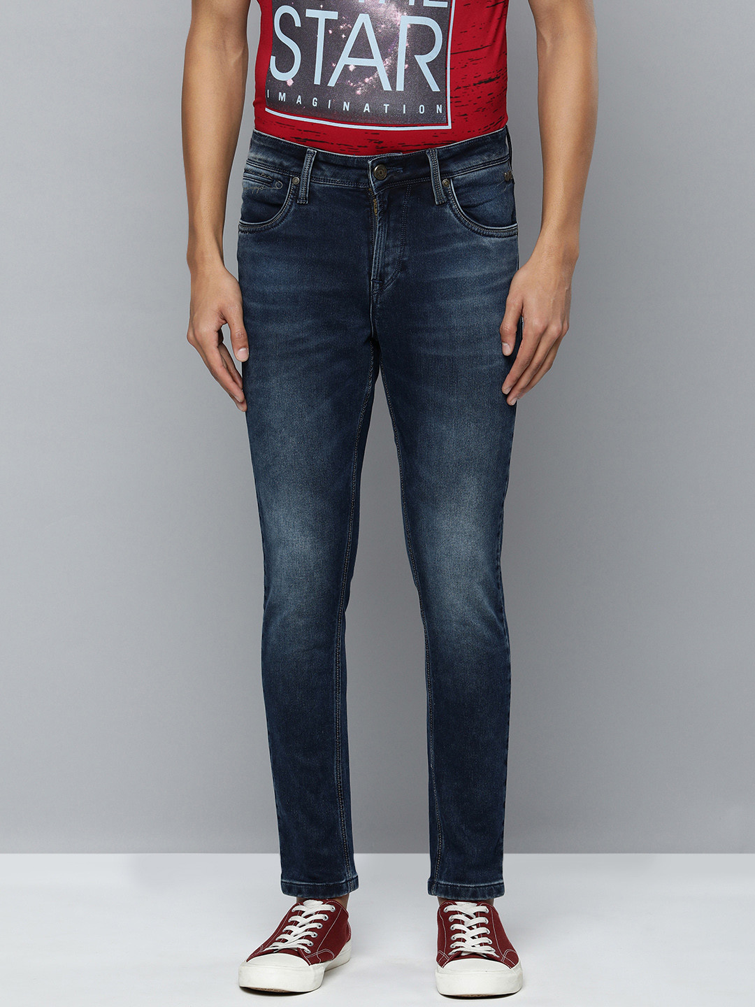 Buy Lawman Pg3 Men Blue Skinny Fit Light Fade Stretchable Jeans - Jeans ...