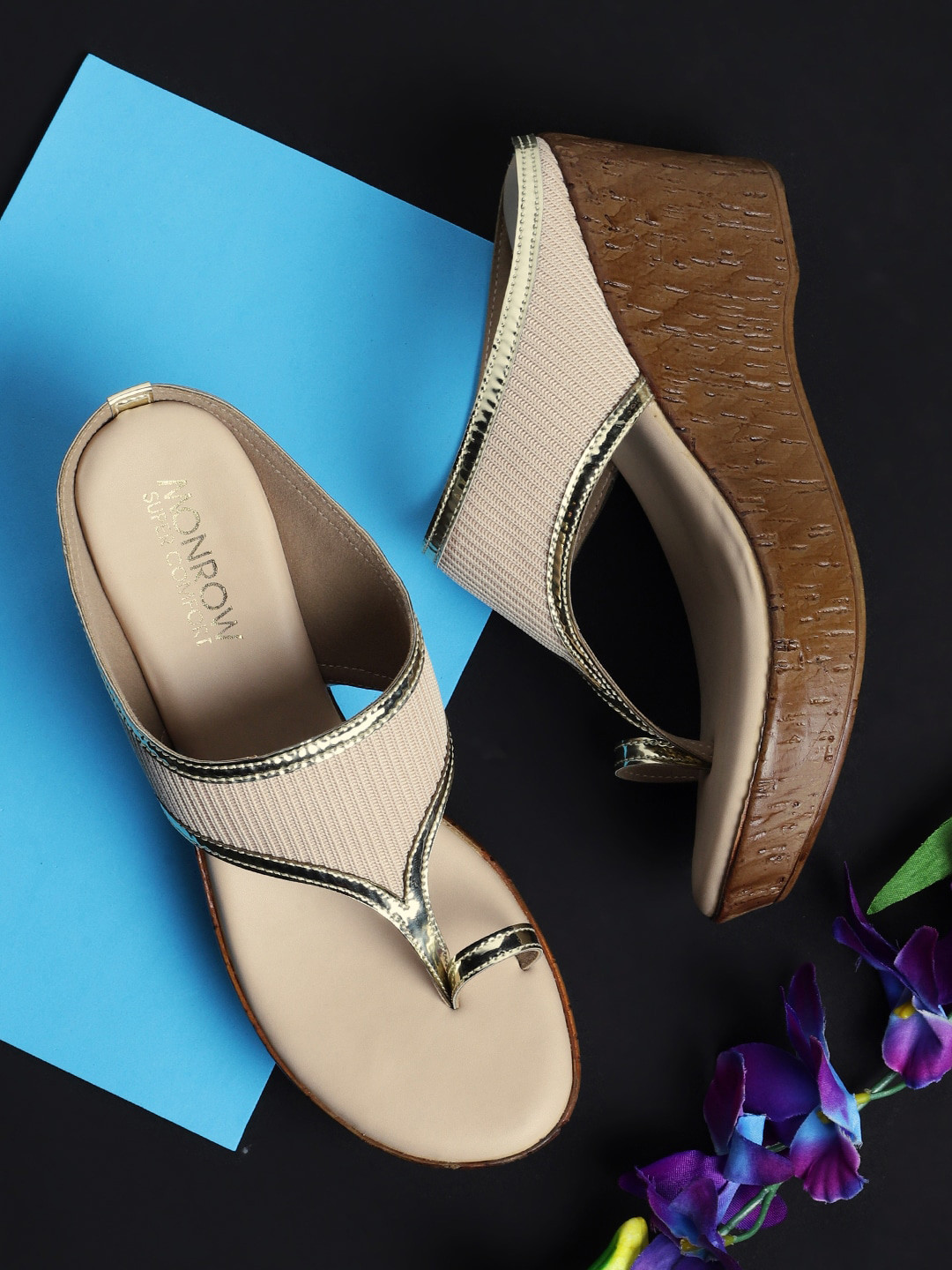 Buy Monrow Beige PU Wedge Heels - Heels for Women 19475248 | Myntra