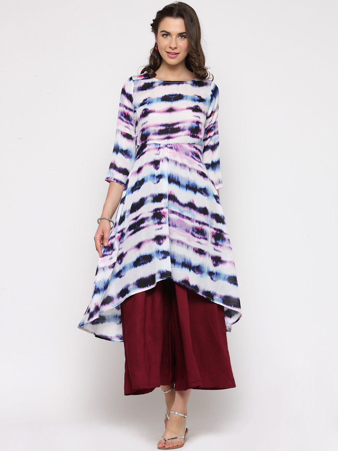 Buy Sera Women Multicoloured Printed Kurta With Palazzos - Kurta Sets ...