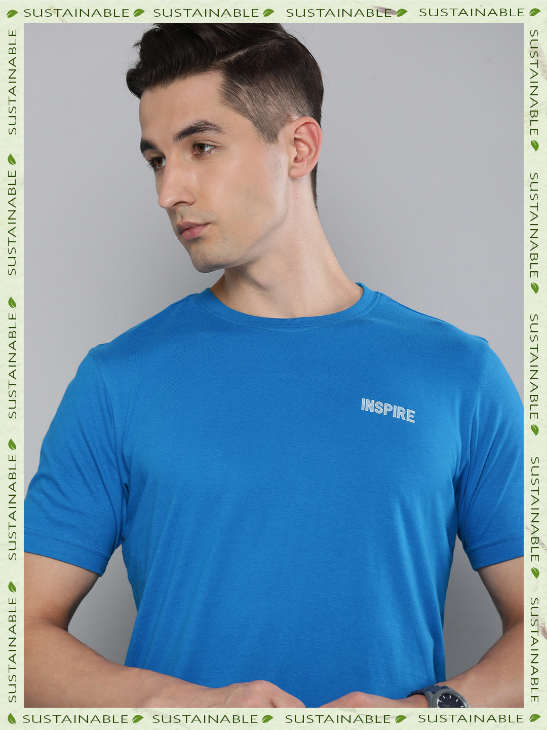 Buy HERE&NOW Men Blue Pure Cotton T Shirt - Tshirts for Men 19476684 ...