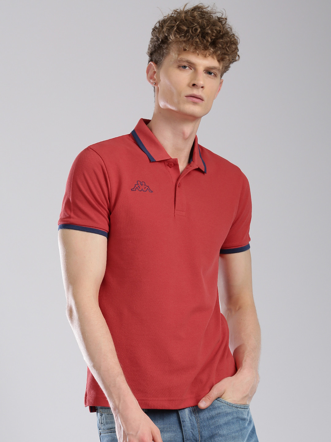 Buy Kappa Men Red Solid Polo Collar T Shirt - Tshirts for Men 1948061 ...
