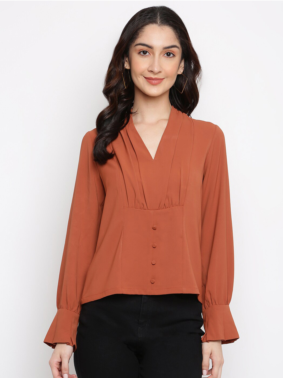Buy Latin Quarters Brown Solid Top - Tops for Women 19481004 | Myntra