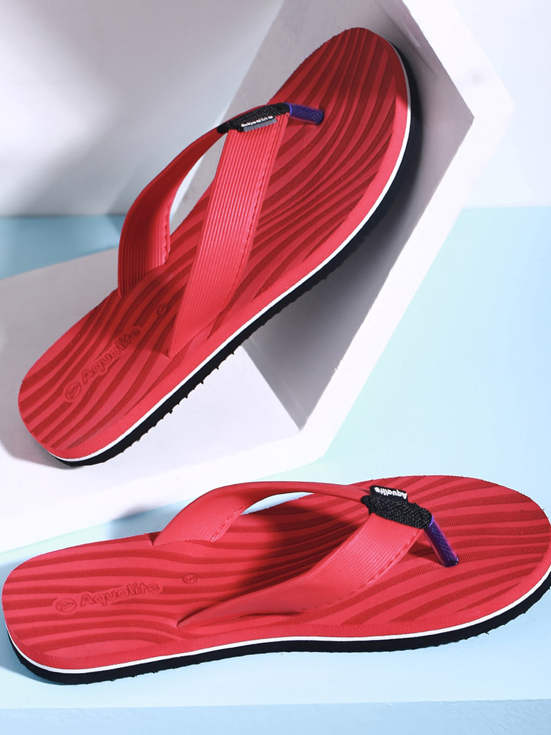 Buy Aqualite Women Red Rubber Slip On Flip Flop - Flip Flops for Women ...