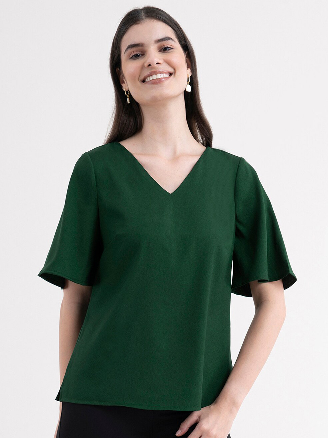 Buy FableStreet Green Flared Sleeves Top - Tops for Women 19482334 | Myntra