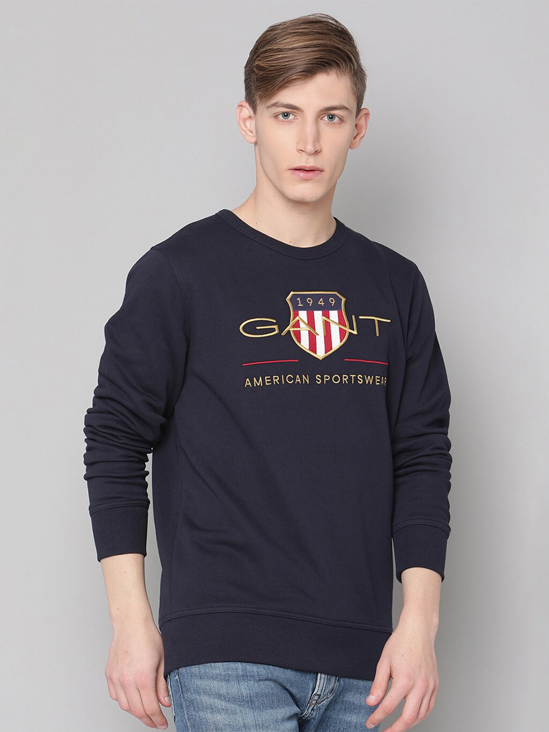 Buy GANT Men Black Cotton Sweatshirt - Sweatshirts for Men 19483404 ...