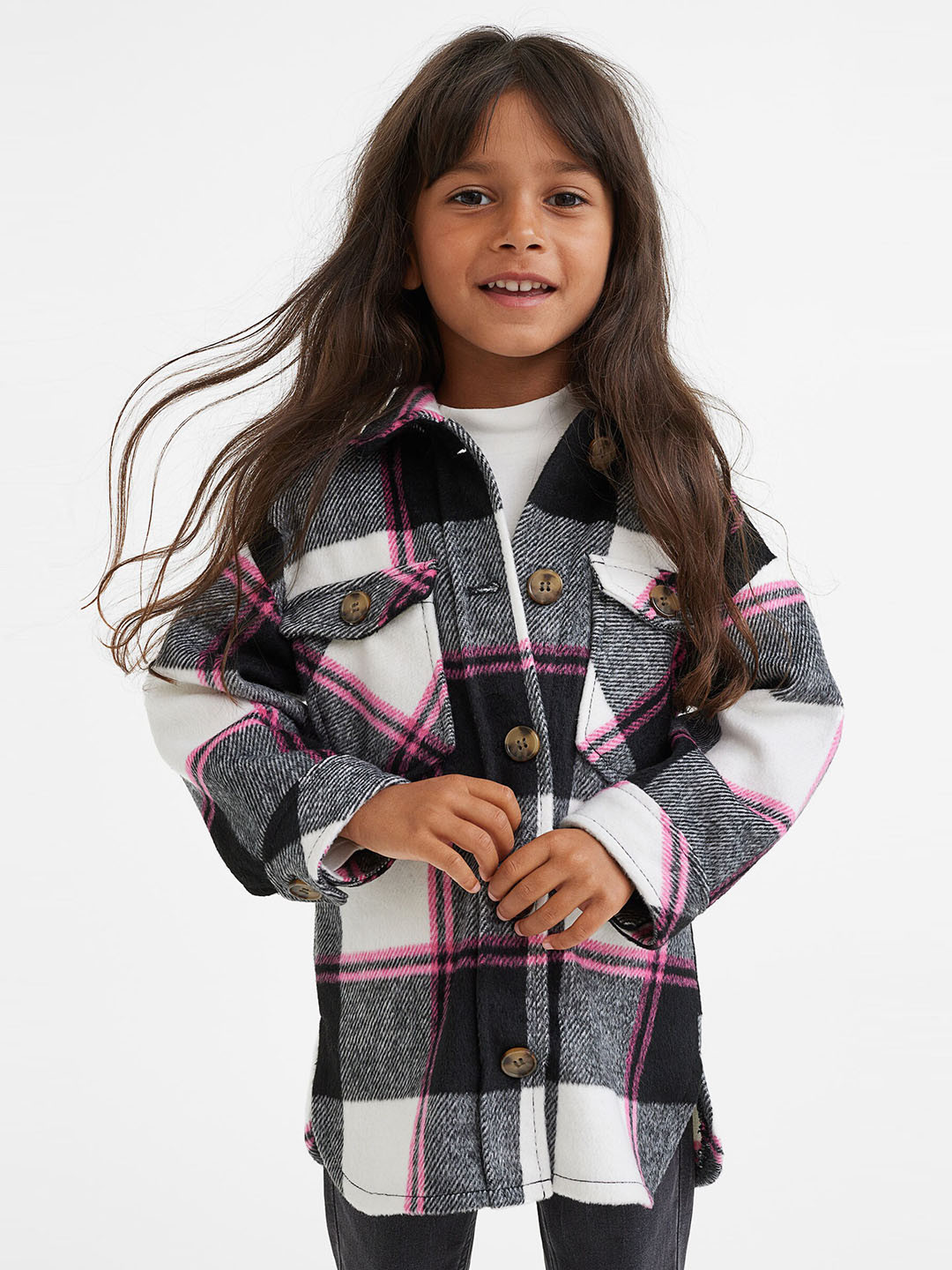Buy H&M Girls Black Shacket - Shackets for Girls 19484664 | Myntra