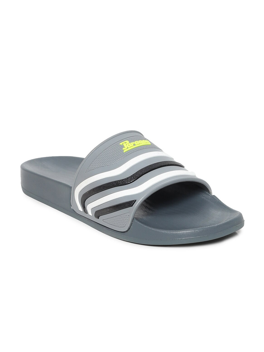 Buy Paragon Men Grey & White Sliders - Flip Flops for Men 19485146 | Myntra