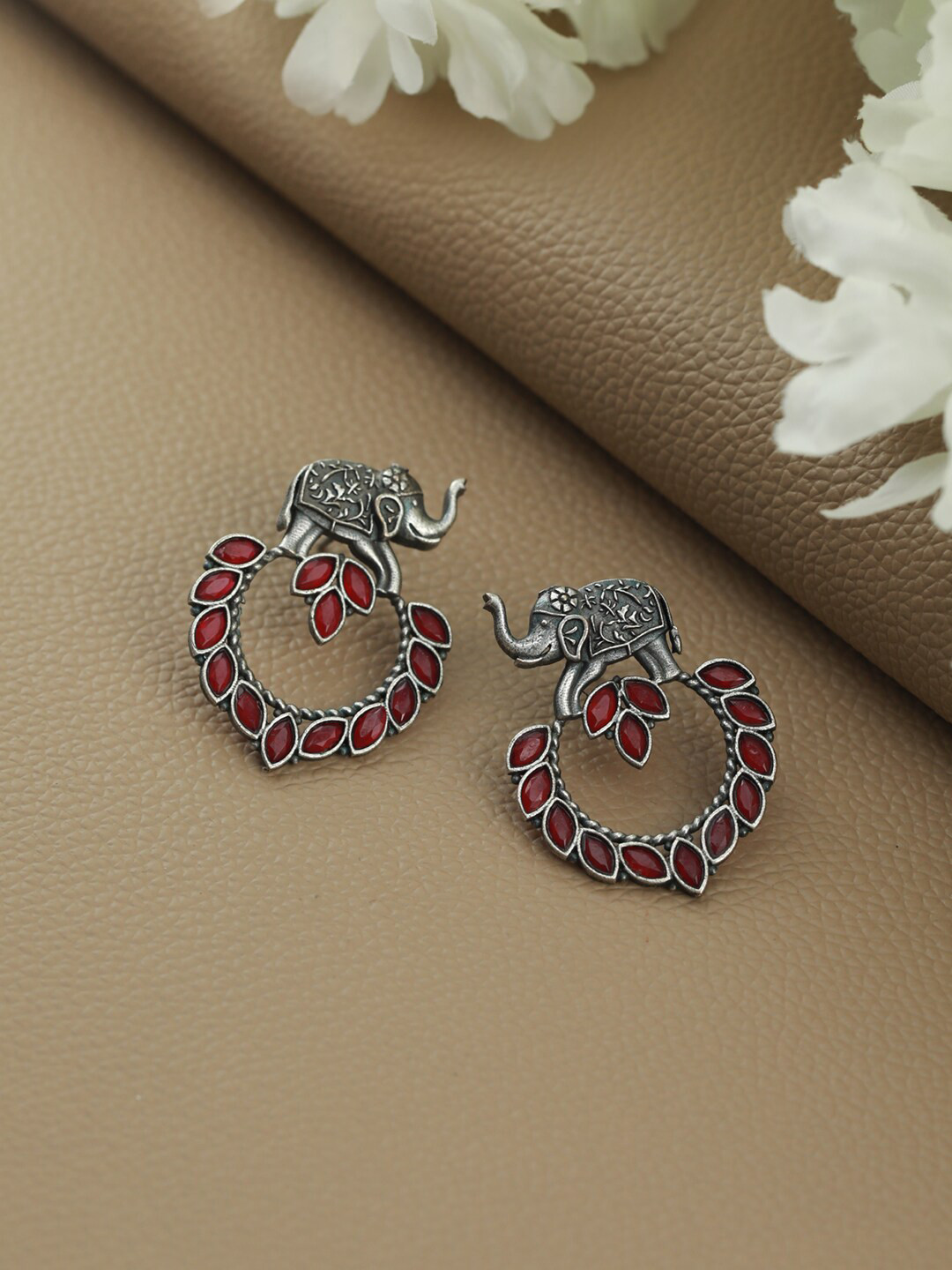 Buy Jazz And Sizzle Red Crescent Shaped Studs Earrings - Earrings for ...