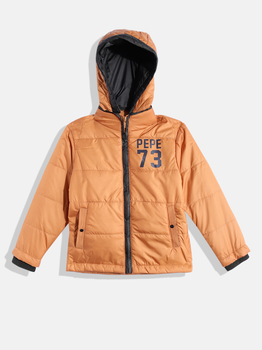 Buy Pepe Jeans Boys Brand Logo Printed Padded Jacket With Detachable ...